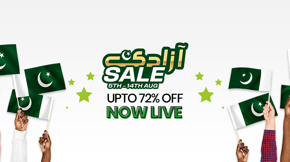 Azadi Sale up to 72% Starts from 5th-14th August on Homeshopping